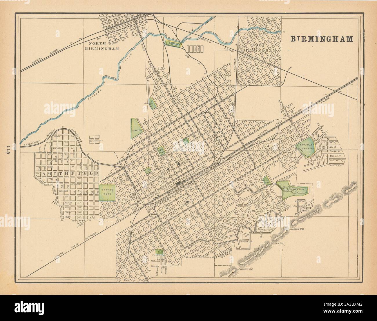 Old birmingham alabama map hi-res stock photography and images - Alamy