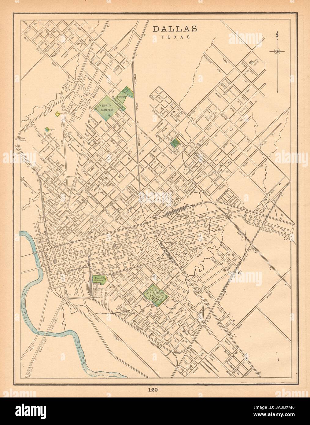 Dallas town city plan. Texas. CRAM 1894 old antique vintage map chart ...