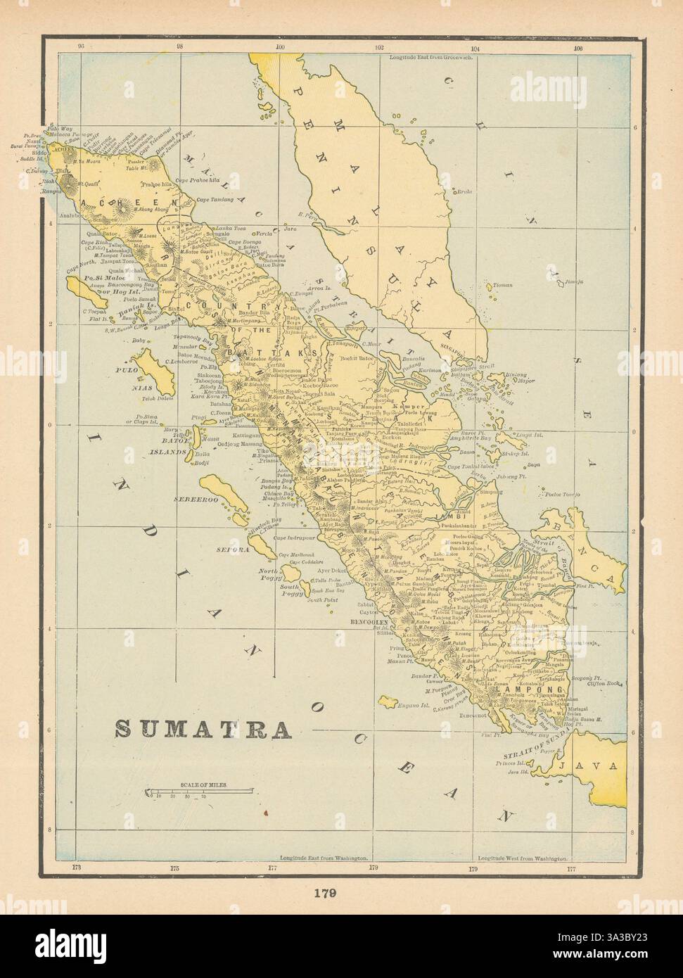 Sumatra. Dutch East Indies. Indonesia. CRAM 1894 old antique map plan ...