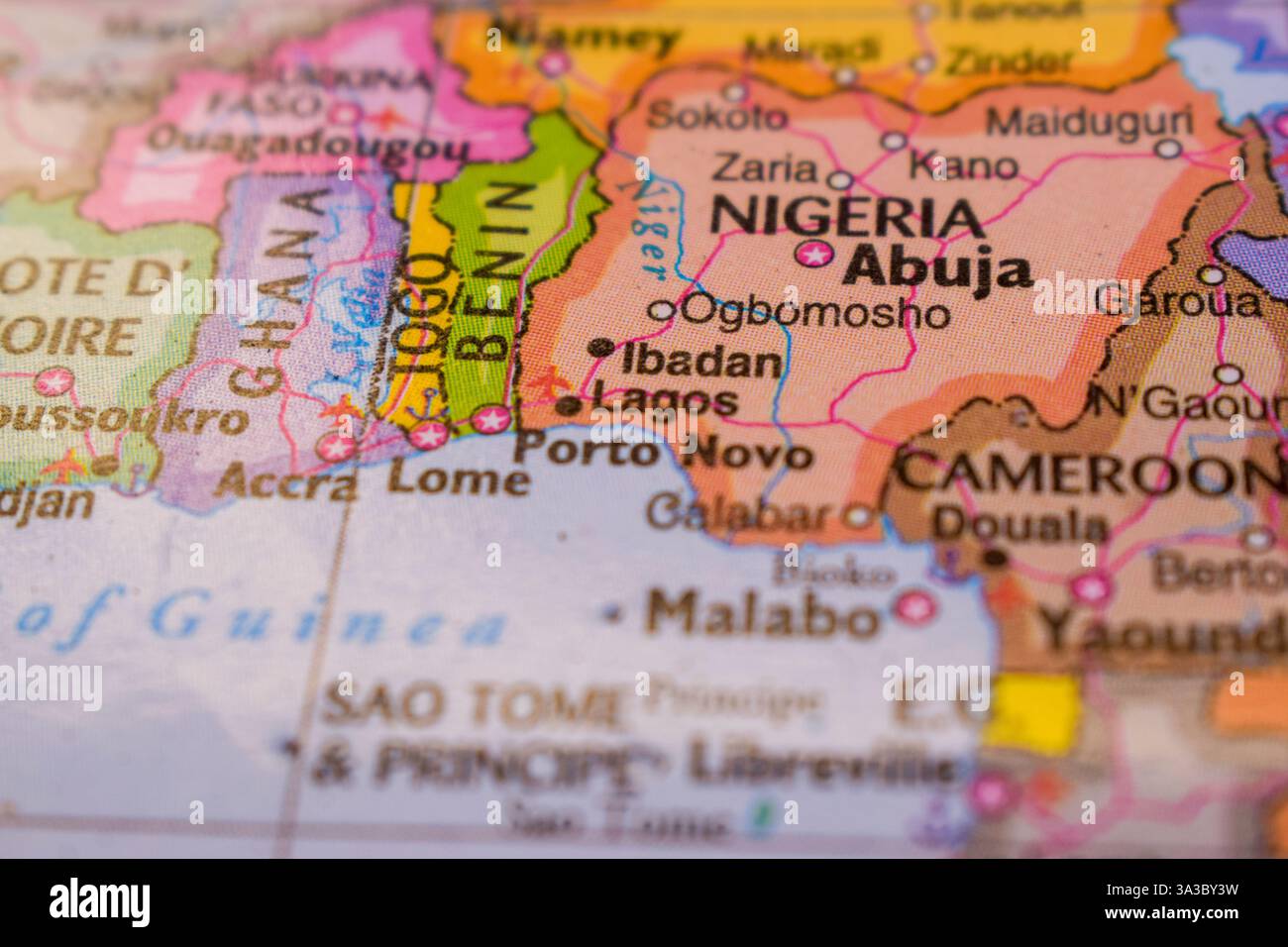 Abuja On The World Map-Geo Political Map Stock Photo - Alamy