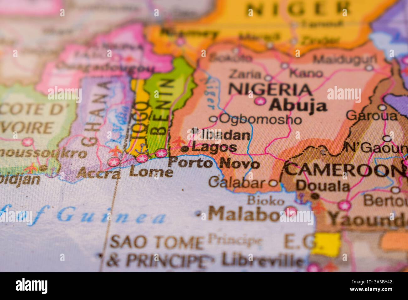 Ibadan On The World Map-Geo Political Map Stock Photo - Alamy