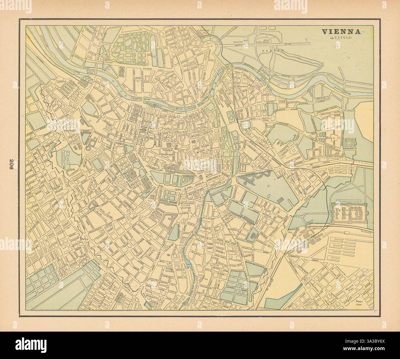 Vienna town city plan. Austria. CRAM 1894 old antique vintage map chart ...