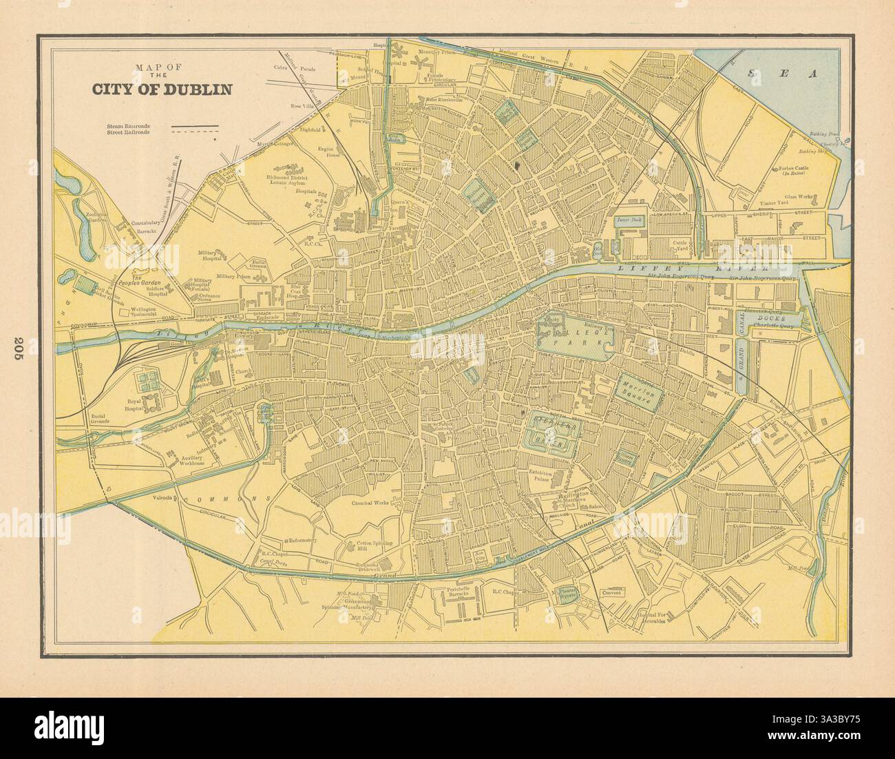 Map of the City of Dublin town plan. Ireland. CRAM 1894 old antique ...