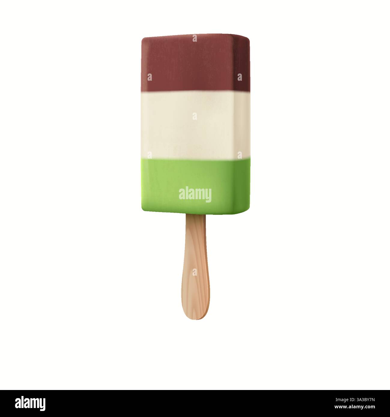 Illustration of a layered ice cream bar featuring brown, white, and ...