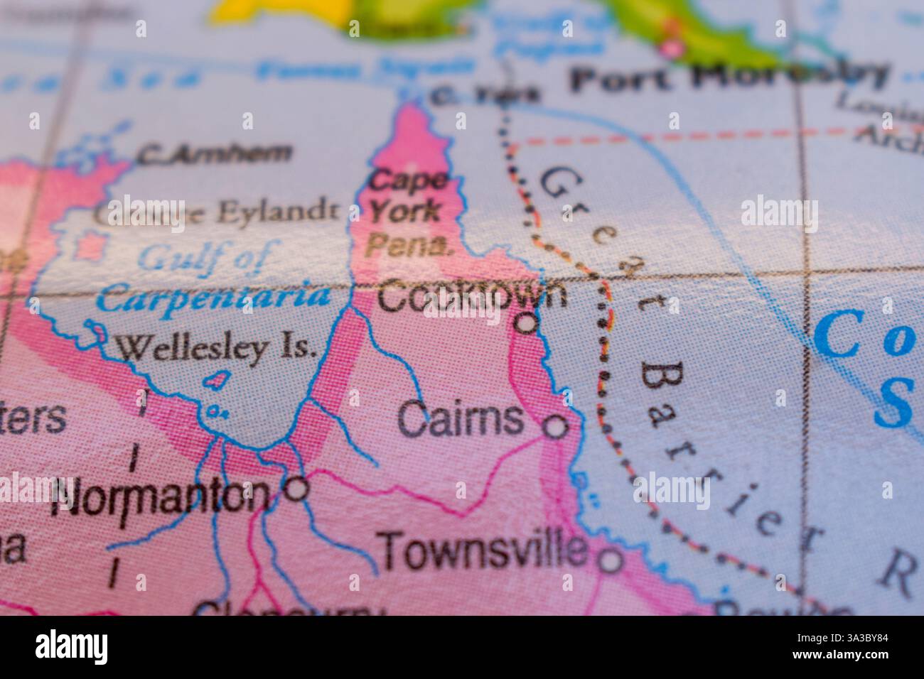 Cooktown On The World Map-Geo Political Map Stock Photo - Alamy