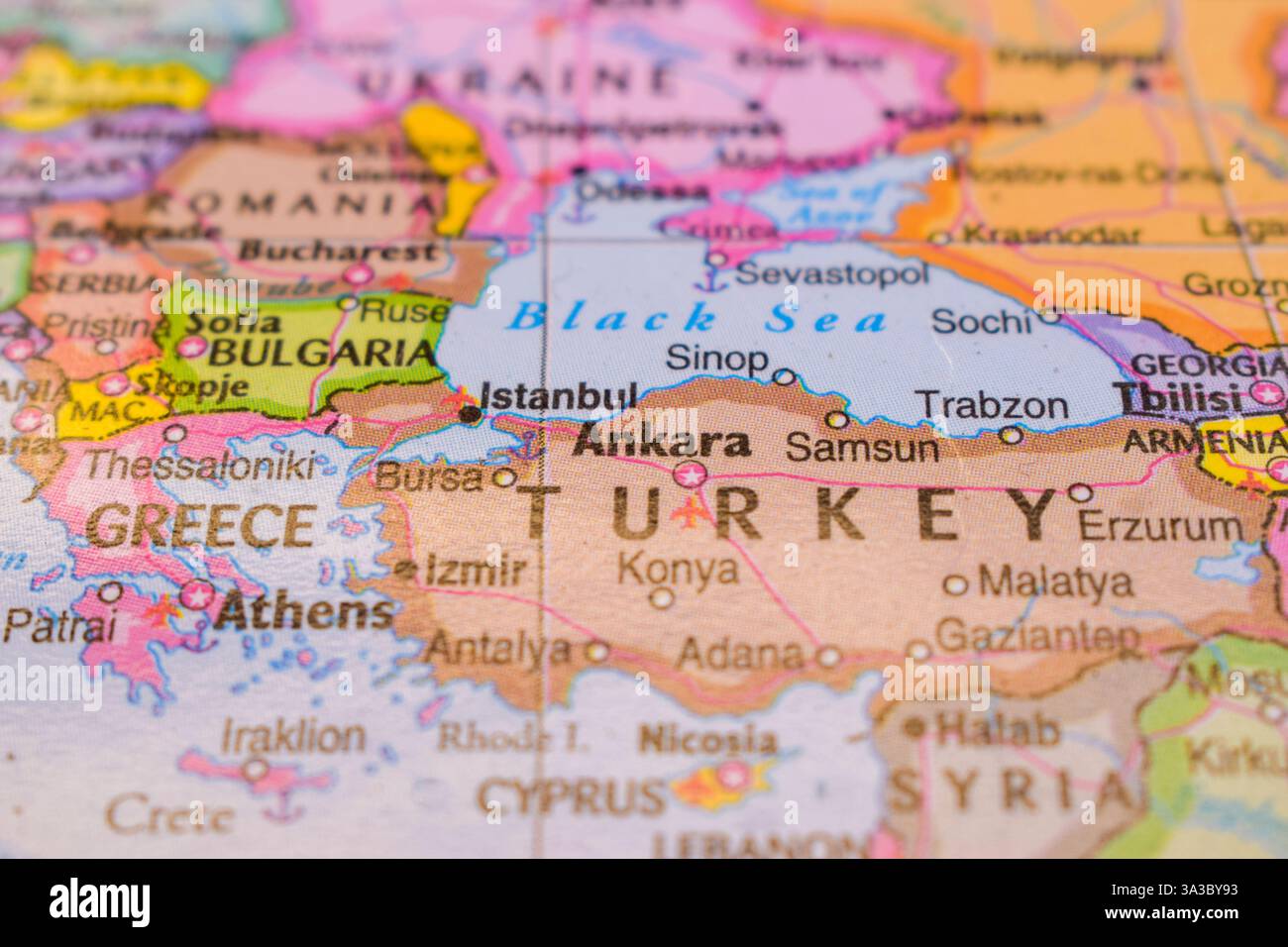 Ankara On The World Map-Geo Political Map Stock Photo - Alamy