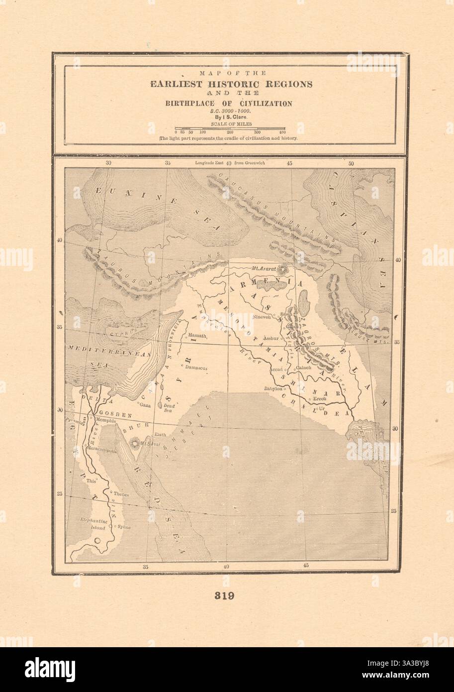 Birthplaces of Civilization 3000-1000 BC. Iraq Egypt Nile. CLARE 1894 ...