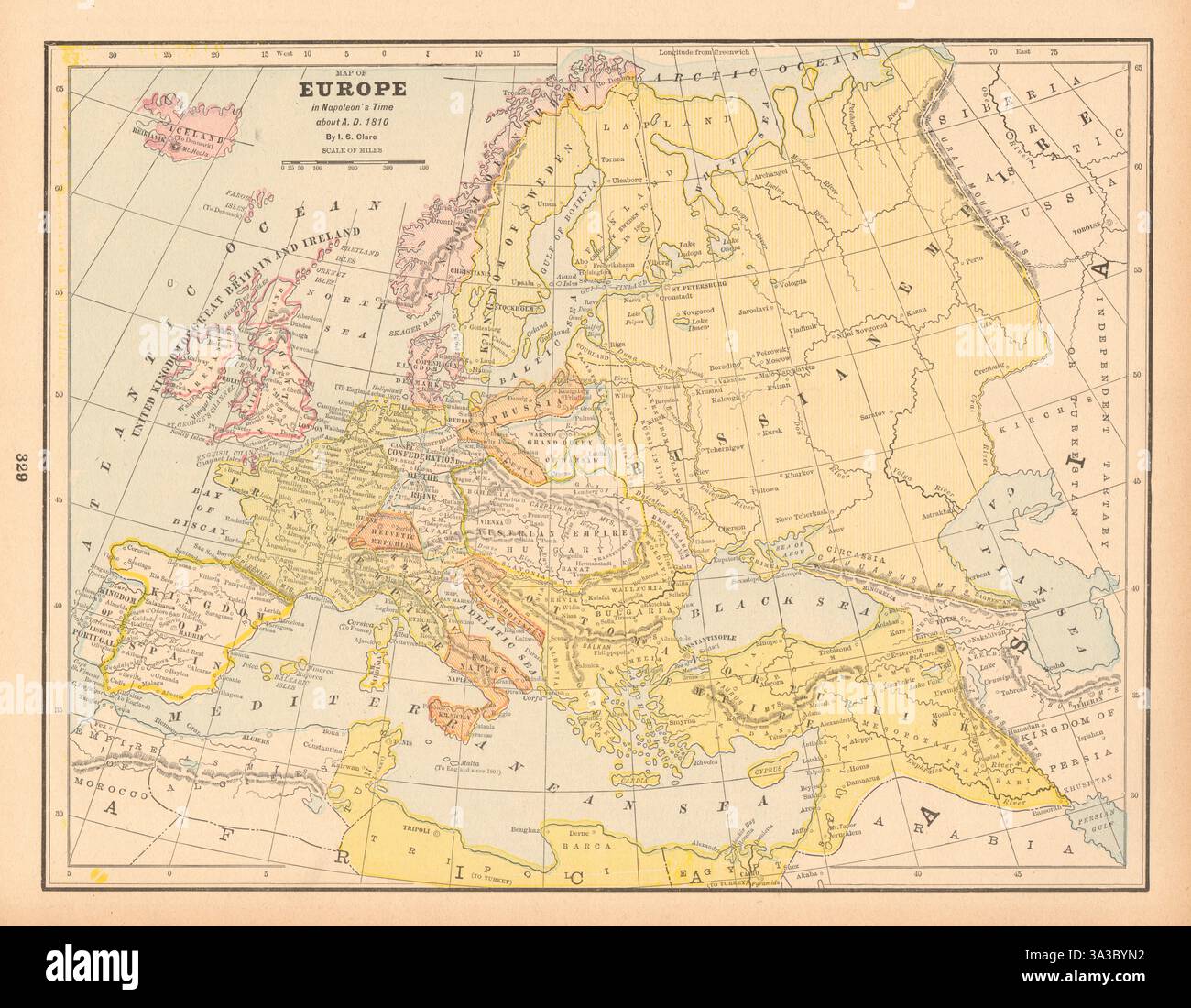 1810 europe map hi-res stock photography and images - Alamy