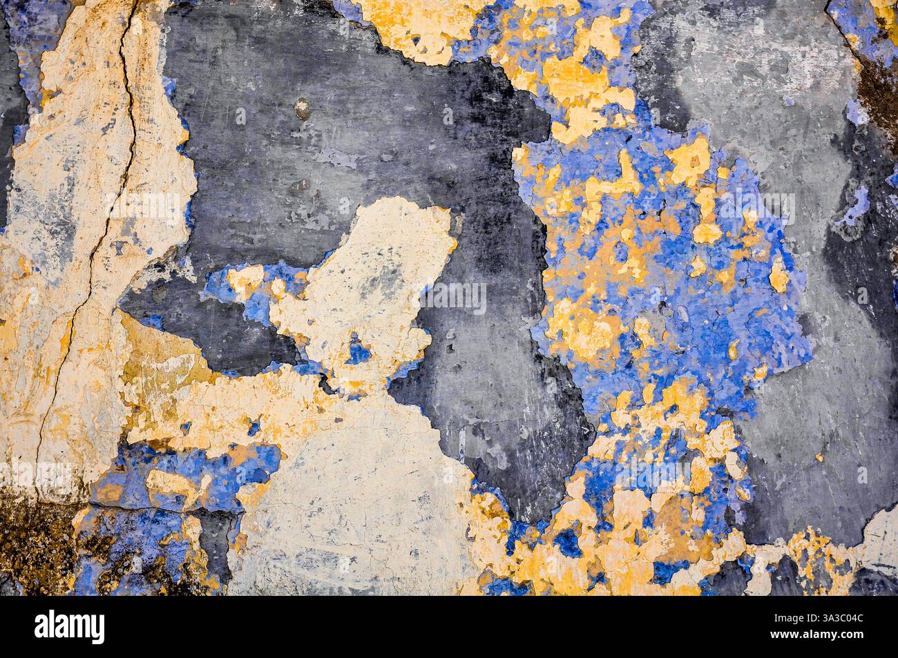 Timeless Tales on a Weathered Wall, Damaged Paint, Texture Stock Photo ...