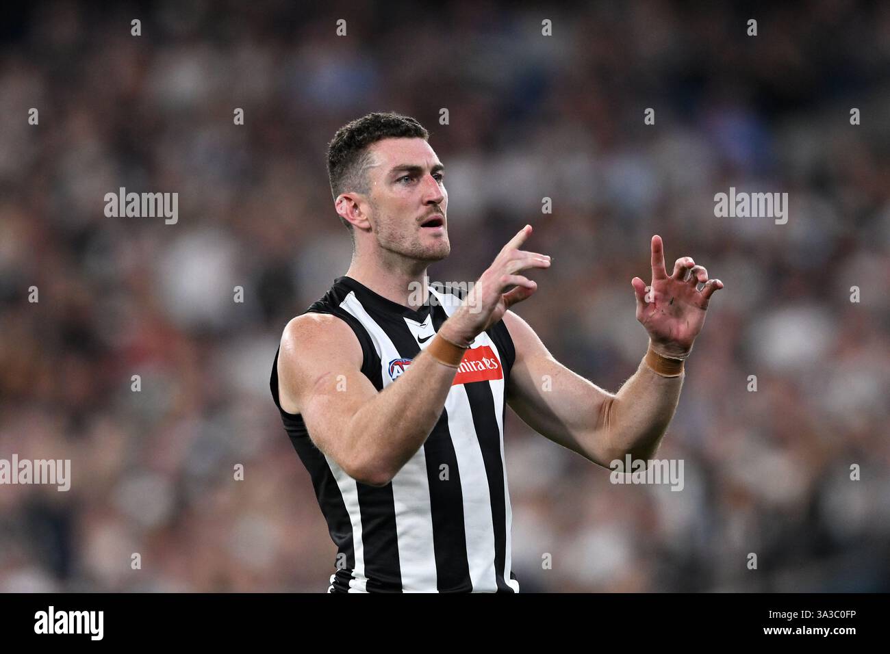 Melbourne, Australia. 15th Mar, 2025. Daniel McStay of Collingwood ...