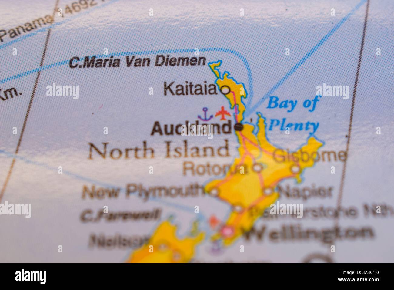 Kaitaia On The World Map-Geo Political Map Stock Photo - Alamy