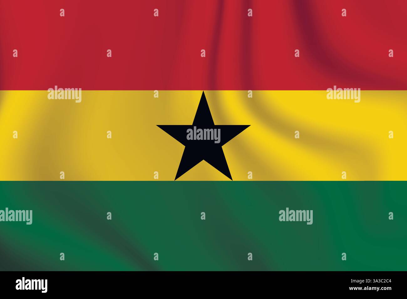 Flag of Ghana. Ghanaian national symbol in official colors. Template icon. Abstract vector ...
