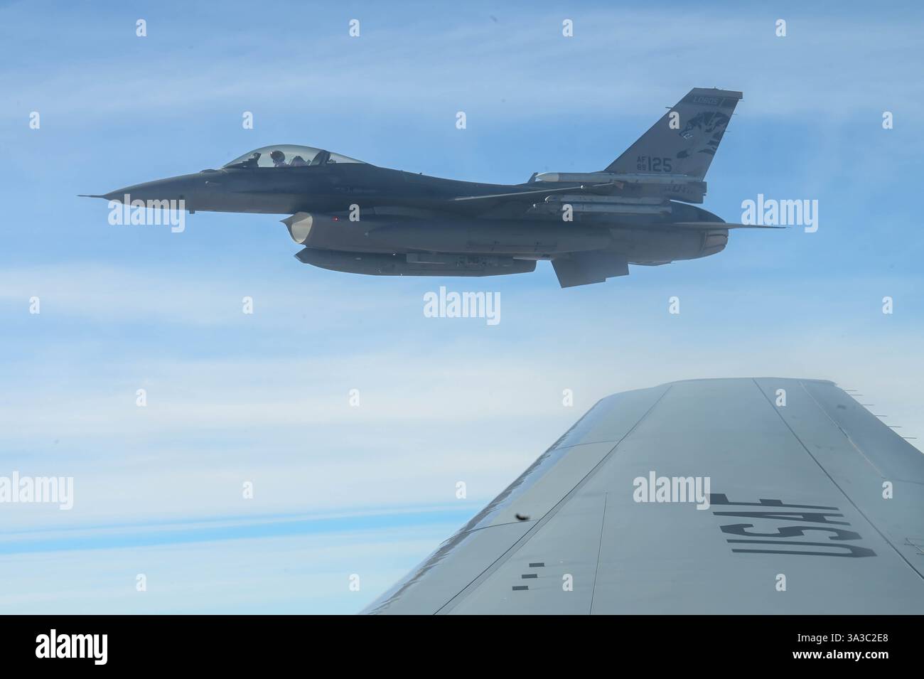 An F-16 Fighting Falcon assigned to the South Dakota Air National Guard ...