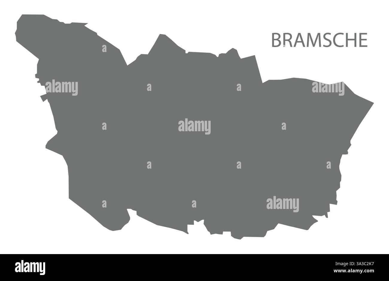 Bramsche city map with boroughs grey illustration silhouette shape Stock Vector Image & Art - Alamy