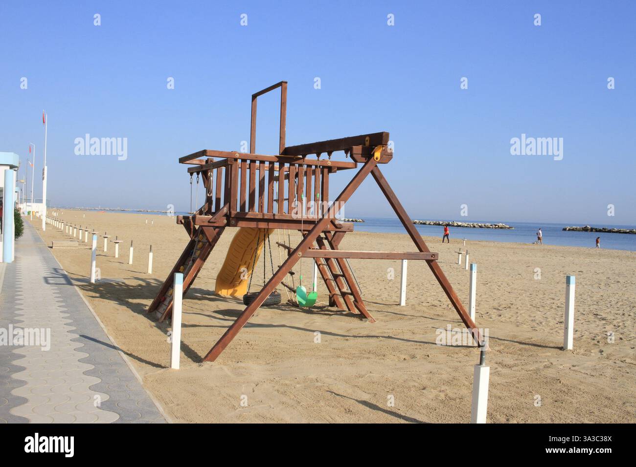 Walk on the beach between the bathing establishments closed after the ...