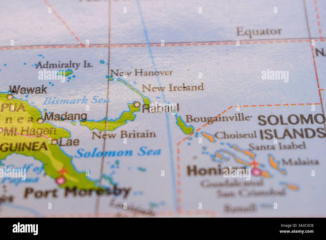Rabaul On The World Map-Geo Political Map Stock Photo - Alamy