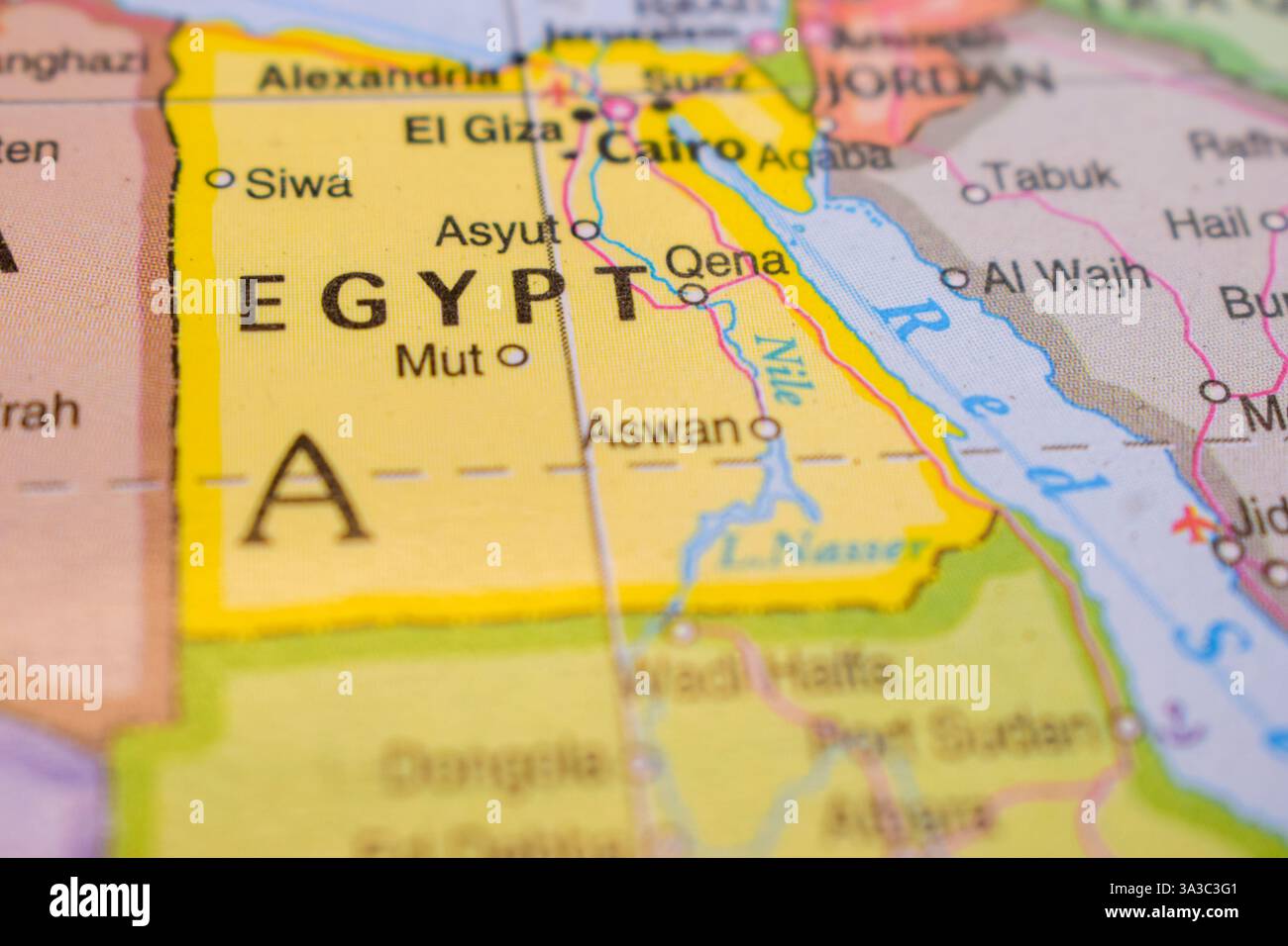 Vintage paper map egypt hi-res stock photography and images - Alamy