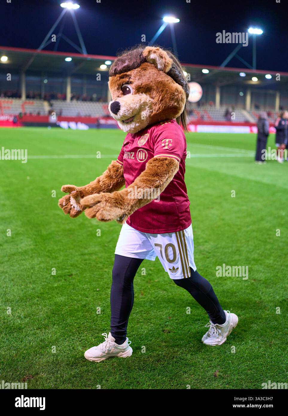 Munich, Germany. 14th Mar, 2025. FCB Campus MIA, FCB Frauen Maskottchen ...