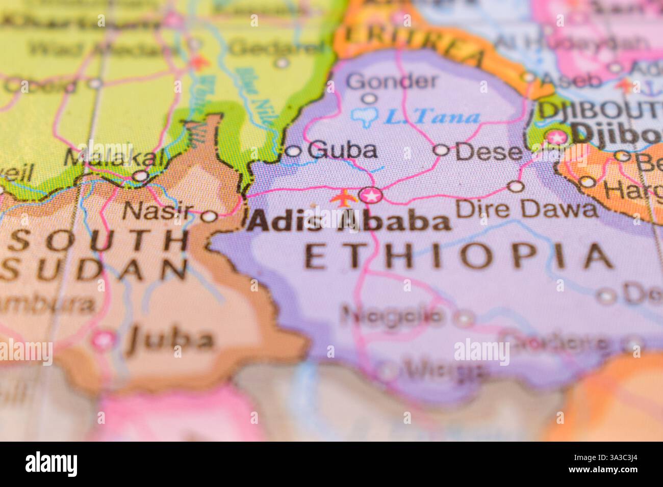 Guba On The World Map-Geo Political Map Stock Photo - Alamy