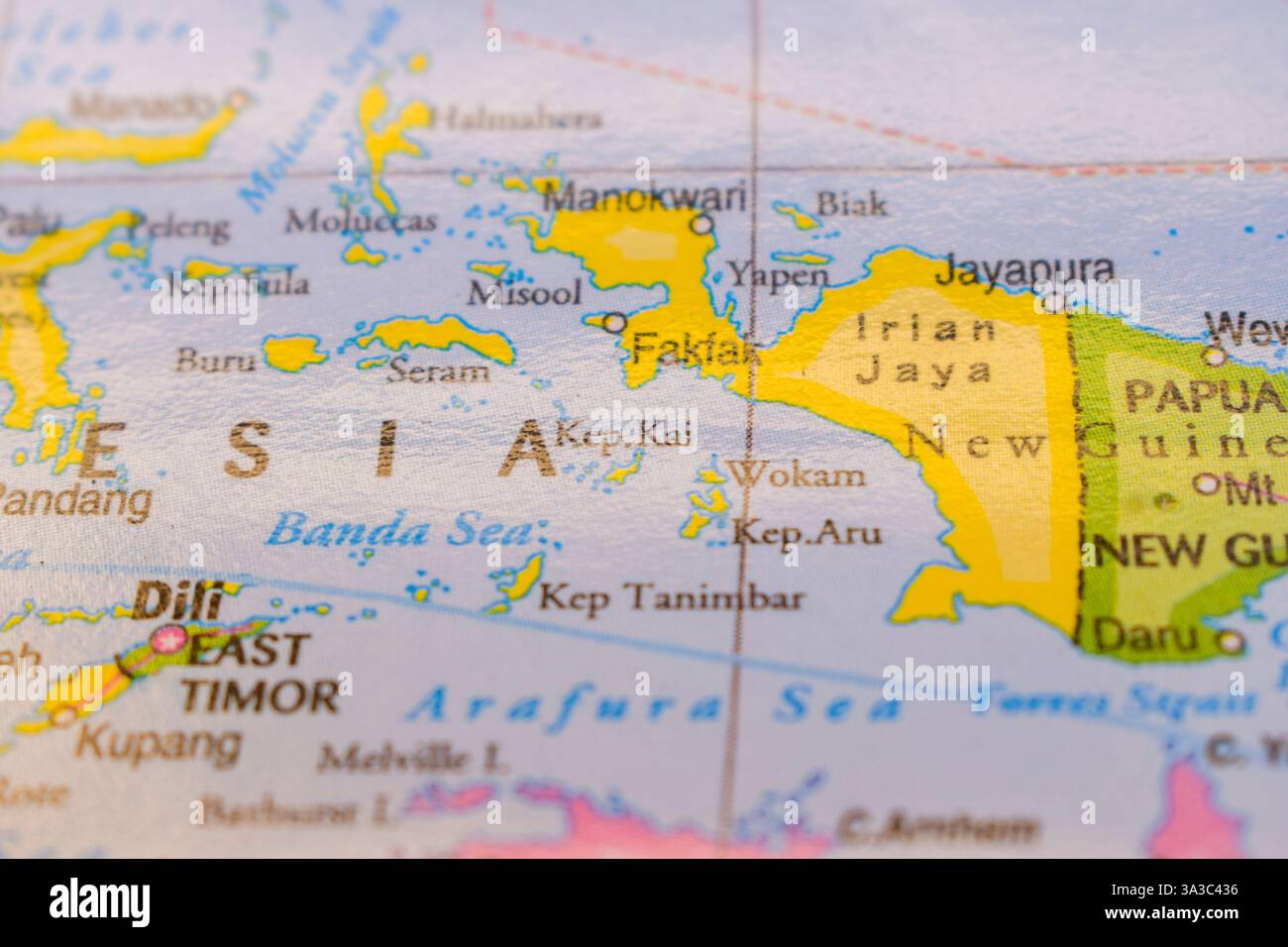 Kep. Kai On The World Map-Geo Political Map Stock Photo - Alamy