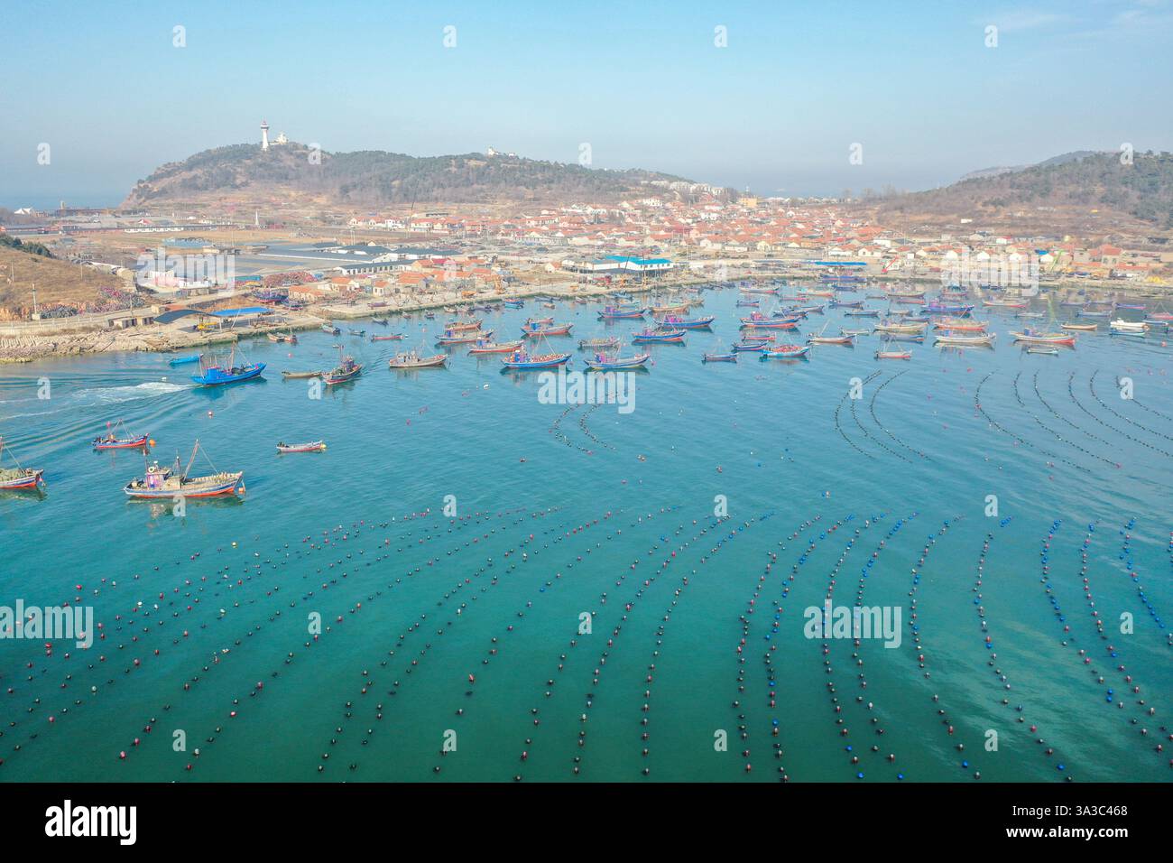 Jinan. 13th Mar, 2025. An aerial drone photo taken on March 13, 2025 ...