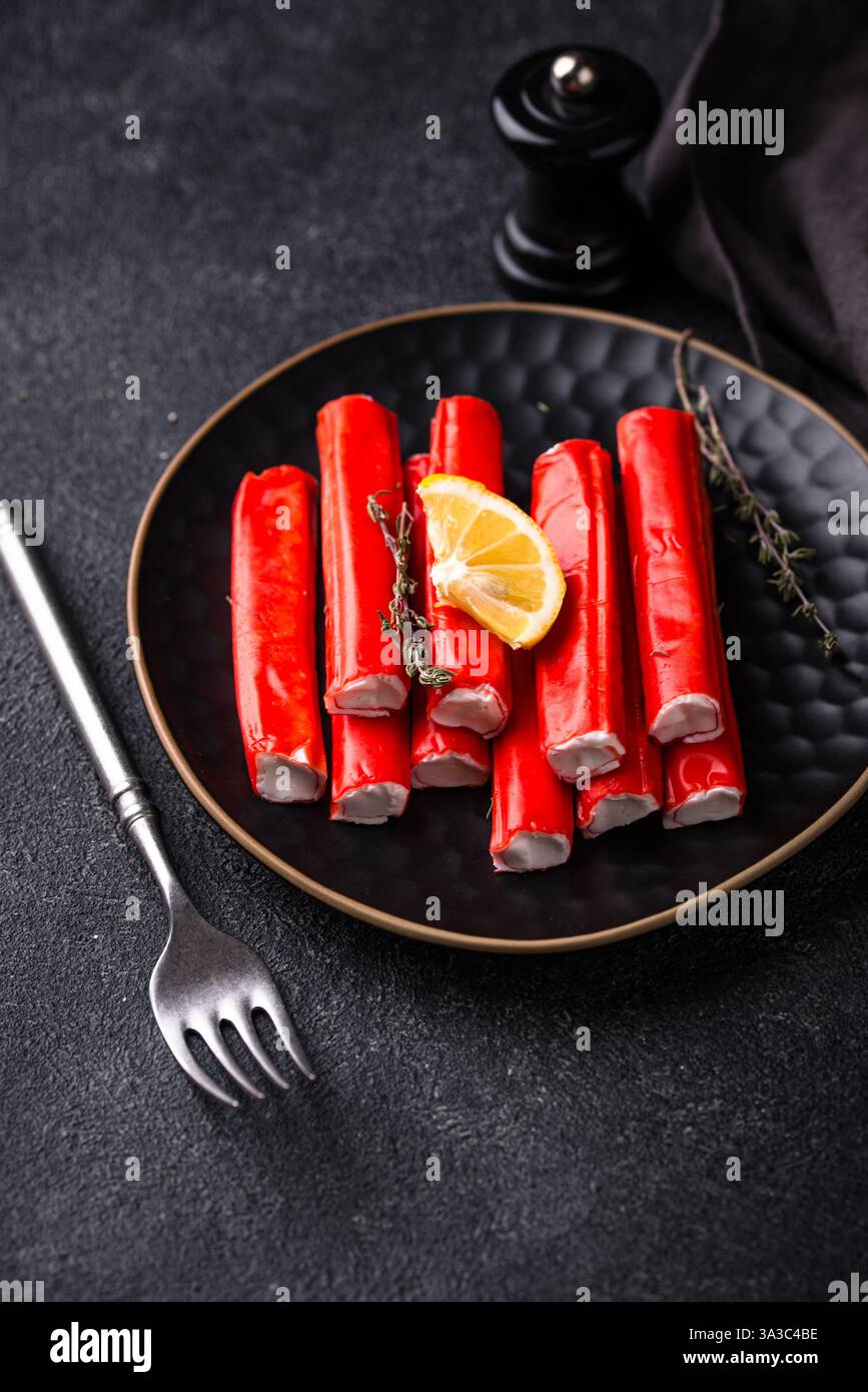 Surimi sticks from crab meat Stock Photo - Alamy