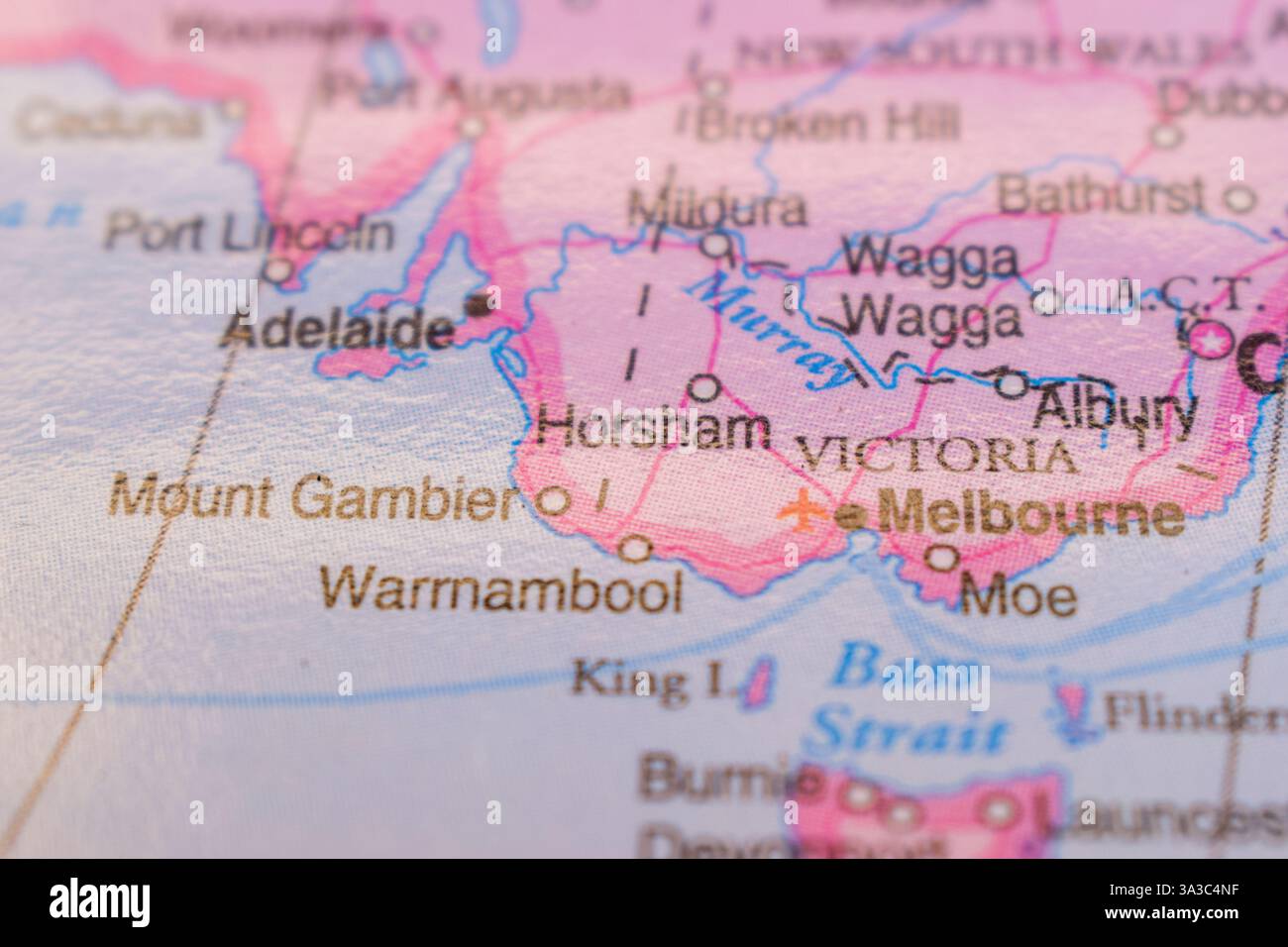 Horsham On The World Map-Geo Political Map Stock Photo - Alamy