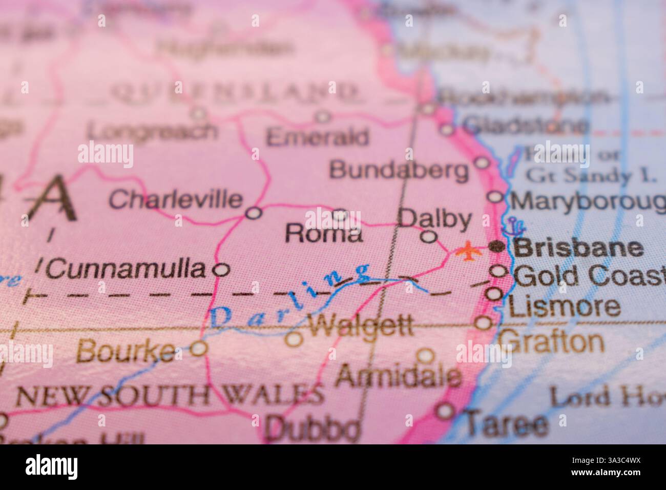 Roma On The World Map-Geo Political Map Stock Photo - Alamy