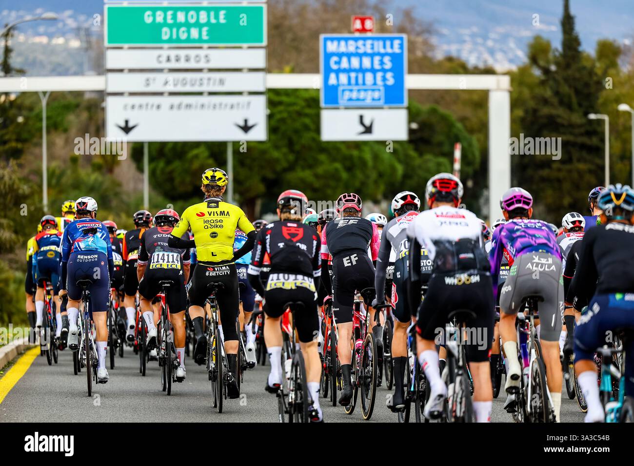 The pack of riders pictured in action during stage seven of the 83th ...