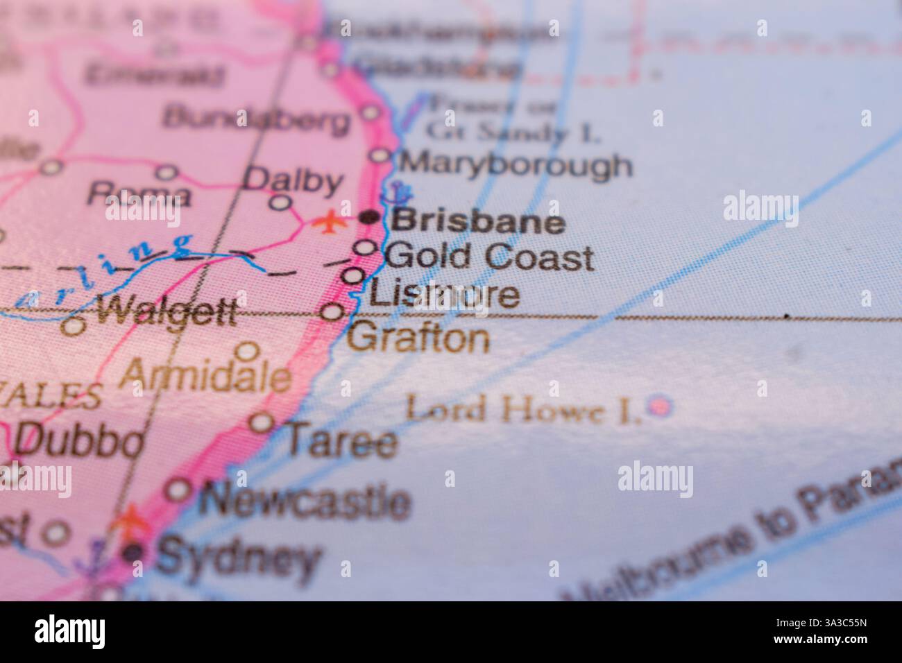 Gold Coast On The World Map-Geo Political Map Stock Photo - Alamy