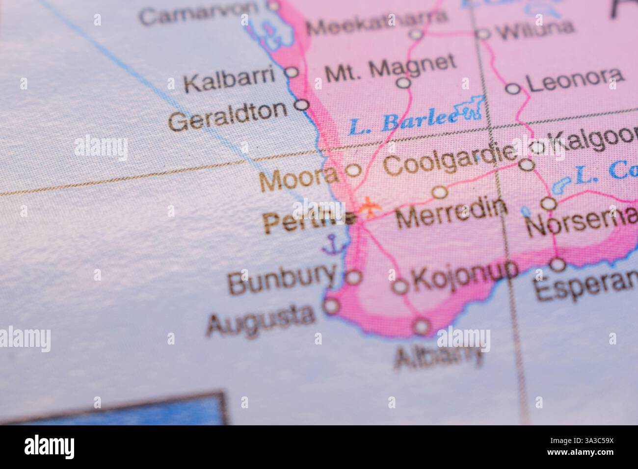 Coolgardie On The World Map-Geo Political Map Stock Photo - Alamy