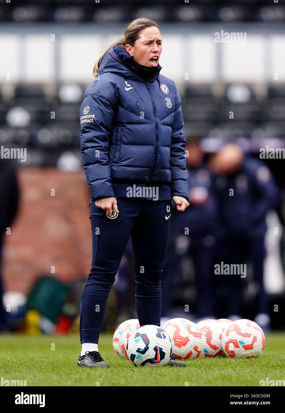 Chelsea assistant manager Camille Abily during the Subway Women's ...