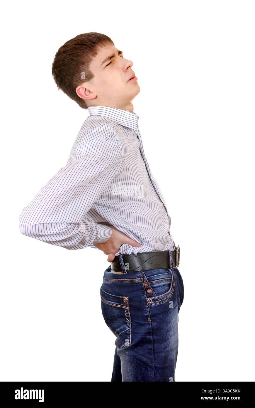 Teenager back pain on white hi-res stock photography and images - Alamy