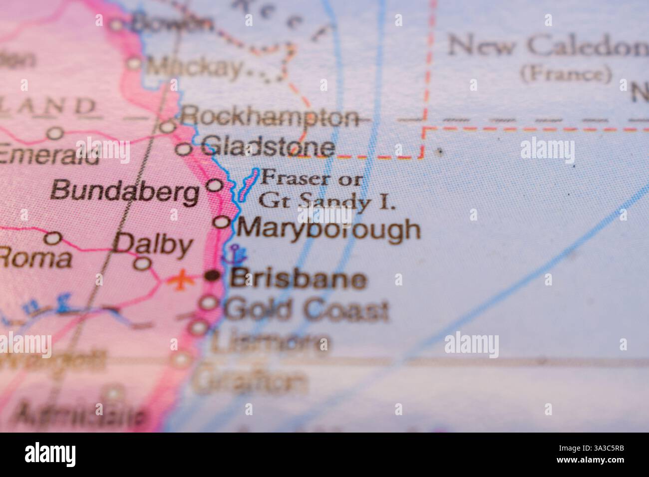 Maryborough On The World Map-Geo Political Map Stock Photo - Alamy