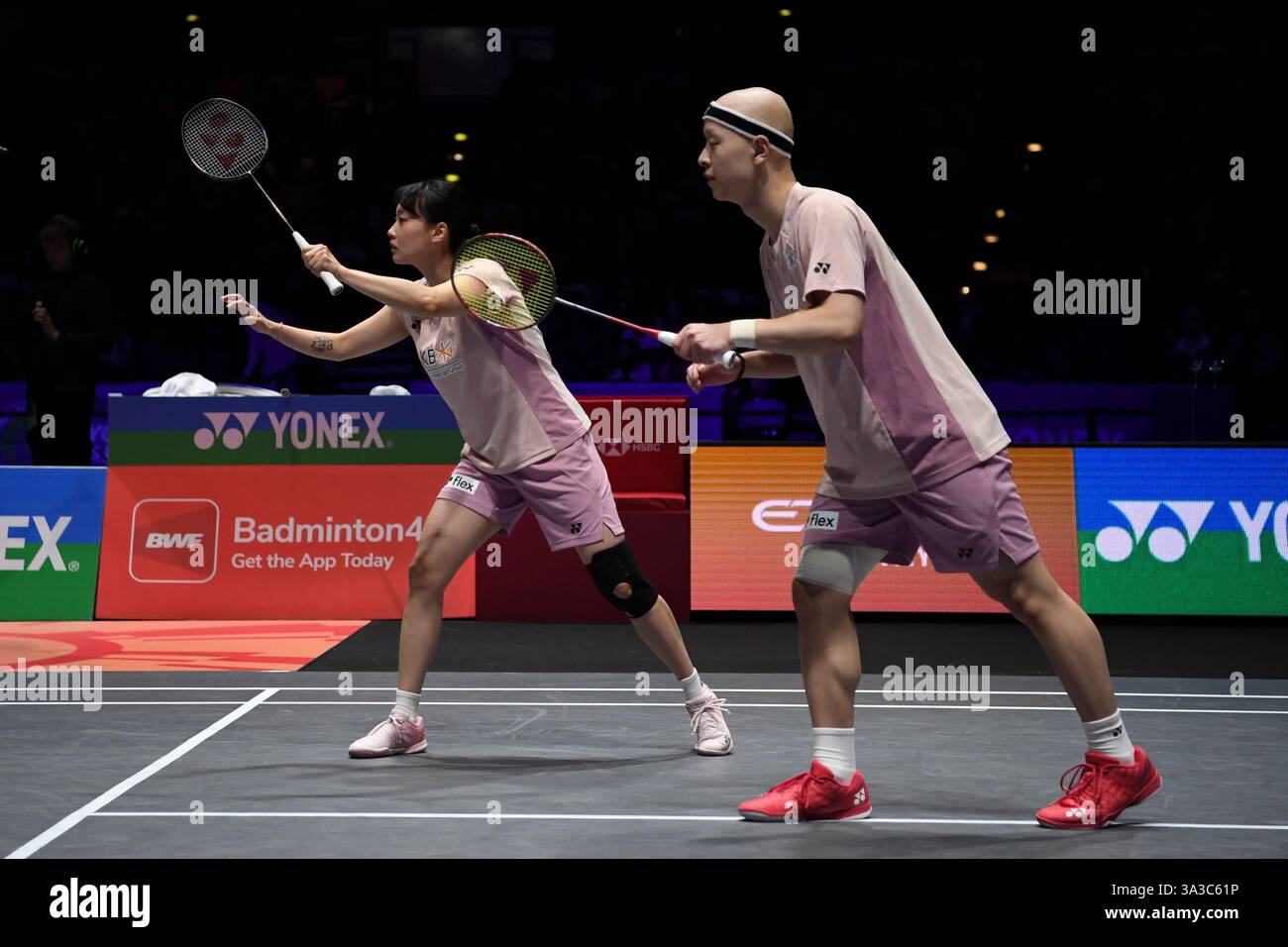 Lee Jong Min, left, and Chae Yu Jung of Korea in action during the ...