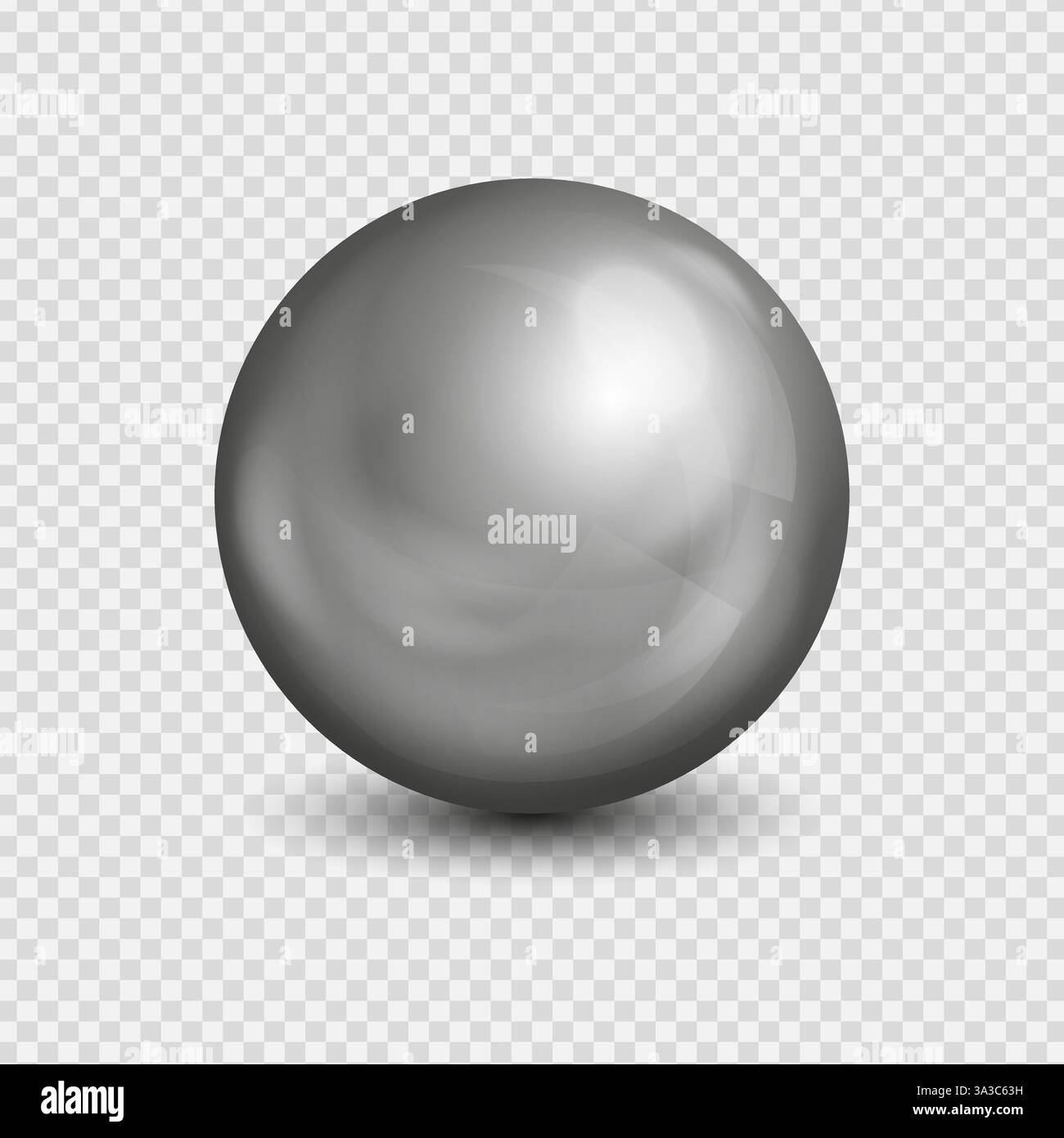 Metal chrome 3d sphere realistic on transparent background, Spherical ...