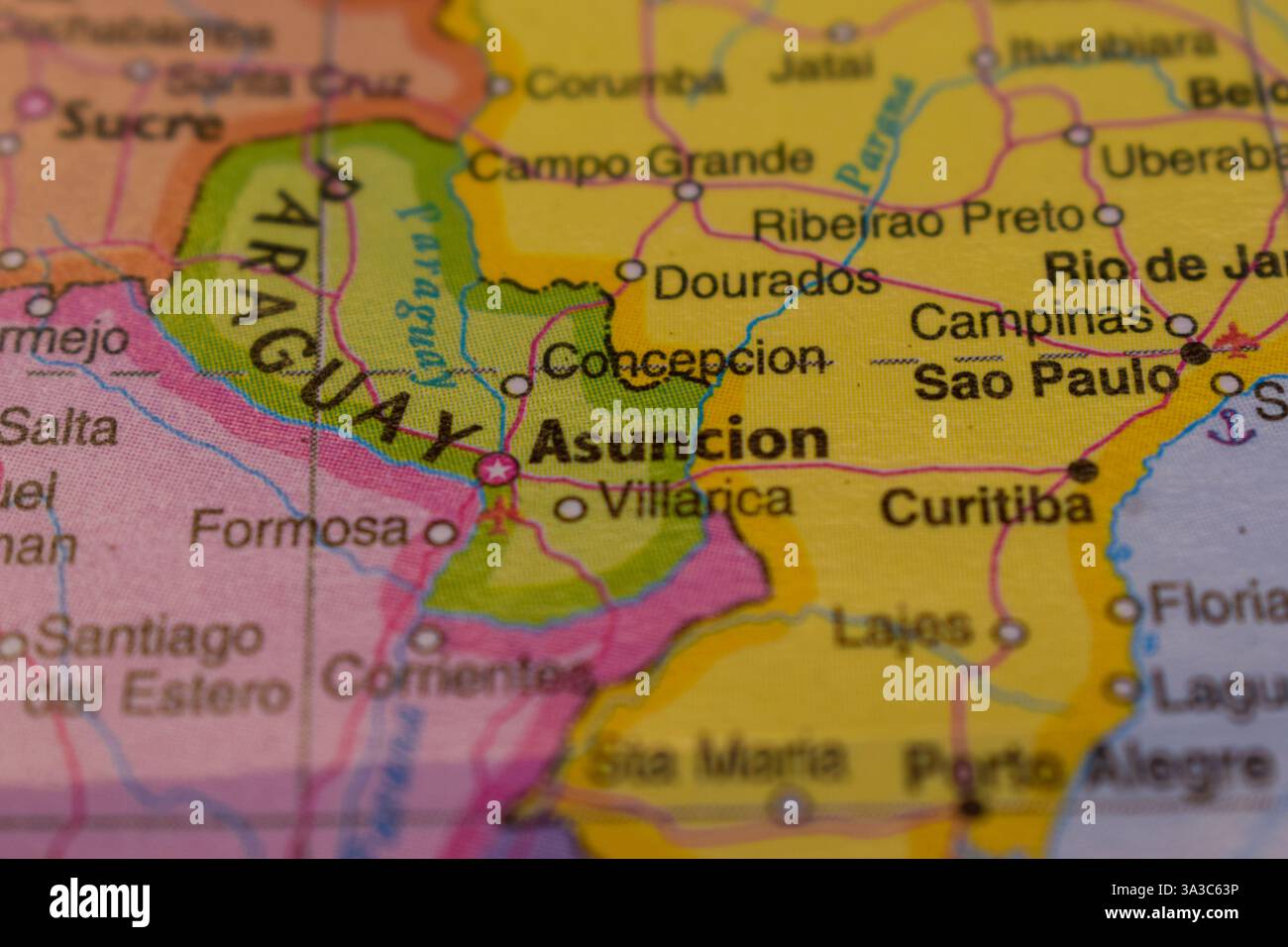 Asuncion map hi-res stock photography and images - Alamy