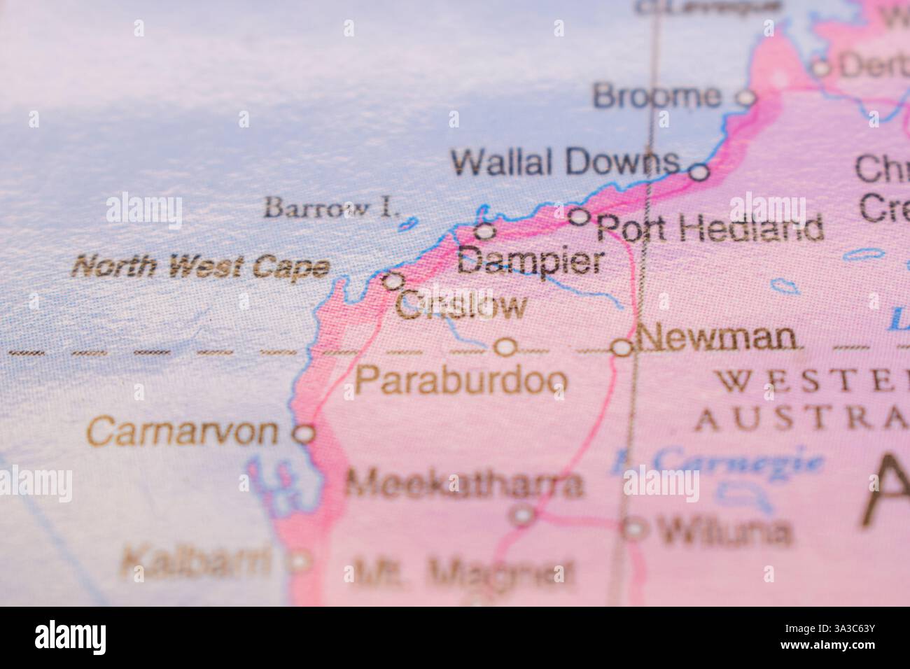 Onslow On The World Map-Geo Political Map Stock Photo - Alamy