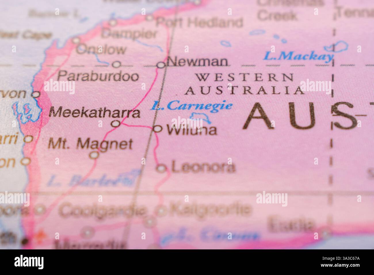 Western Australia On The World Map-Geo Political Map Stock Photo - Alamy