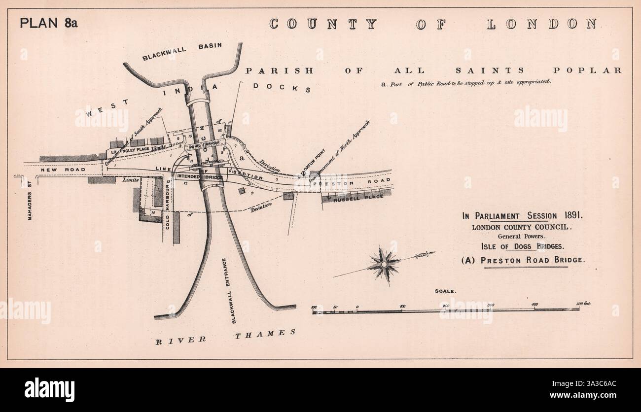 1891 Isle of Dogs Blackwall Basin Entrance Preston's Road Bridge 1898 ...