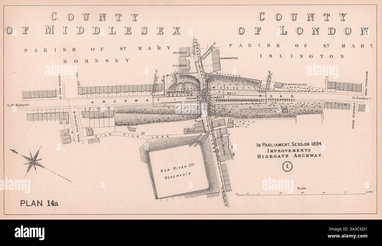 1894 Highgate Archway reconstruction. Archway Road. Hornsey Lane 1898 ...