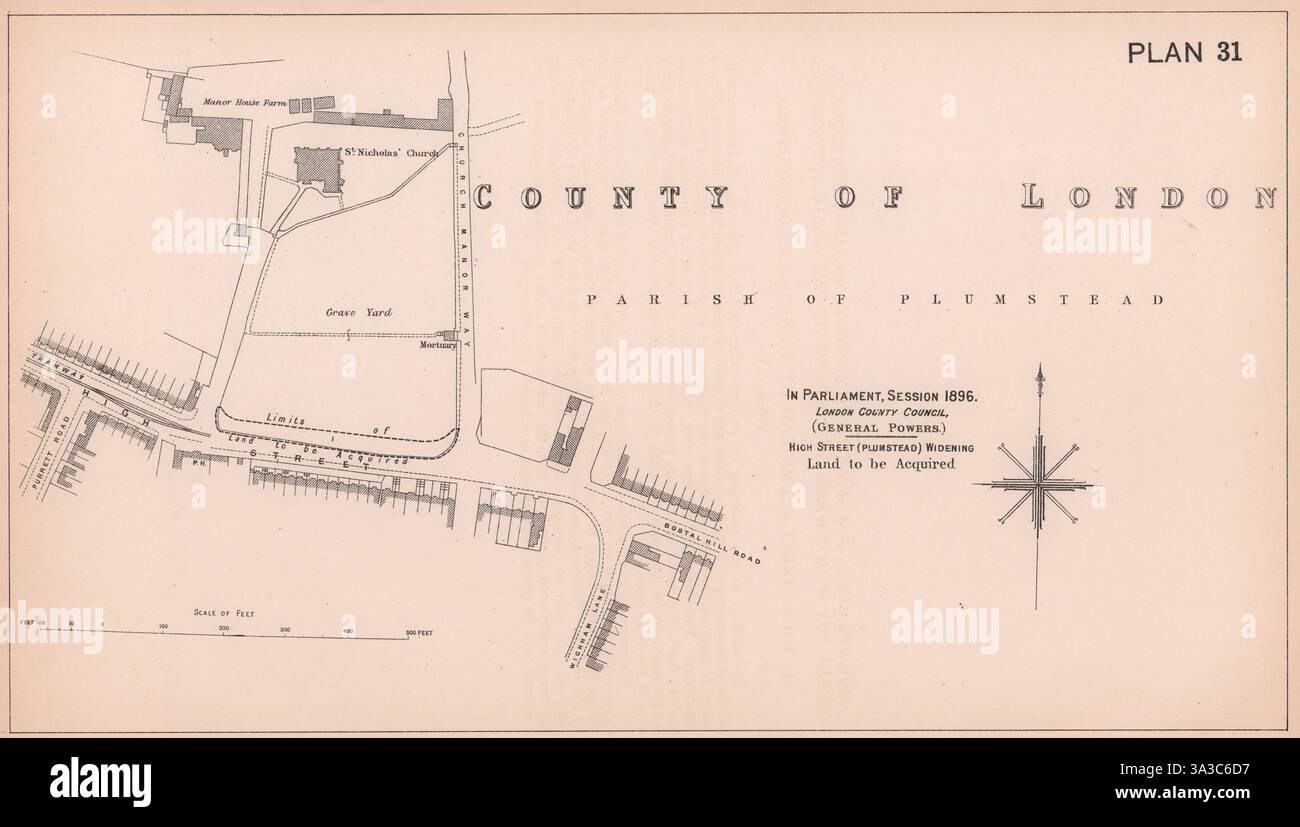 1891 Plumstead High Street widening. Bostall Hill. St Nicholas Gardens ...