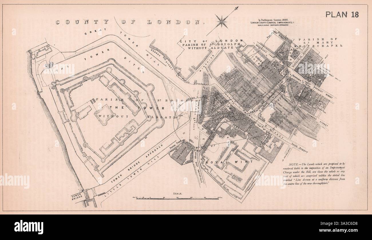 Map of london bridge 19th century hi-res stock photography and images ...