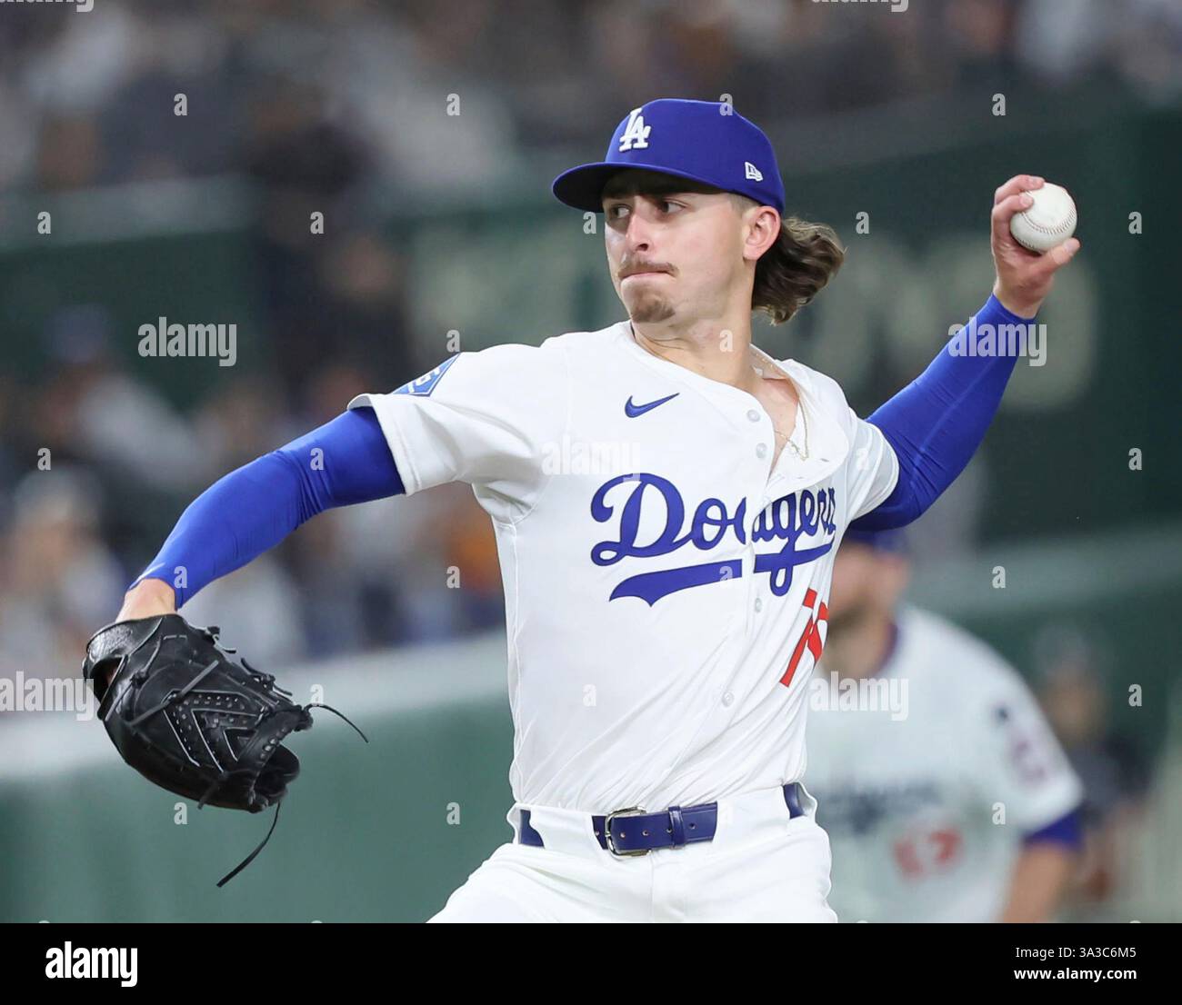 Los Angeles Dodgers' Starting pitcher Justin Wrobleski pitches during ...