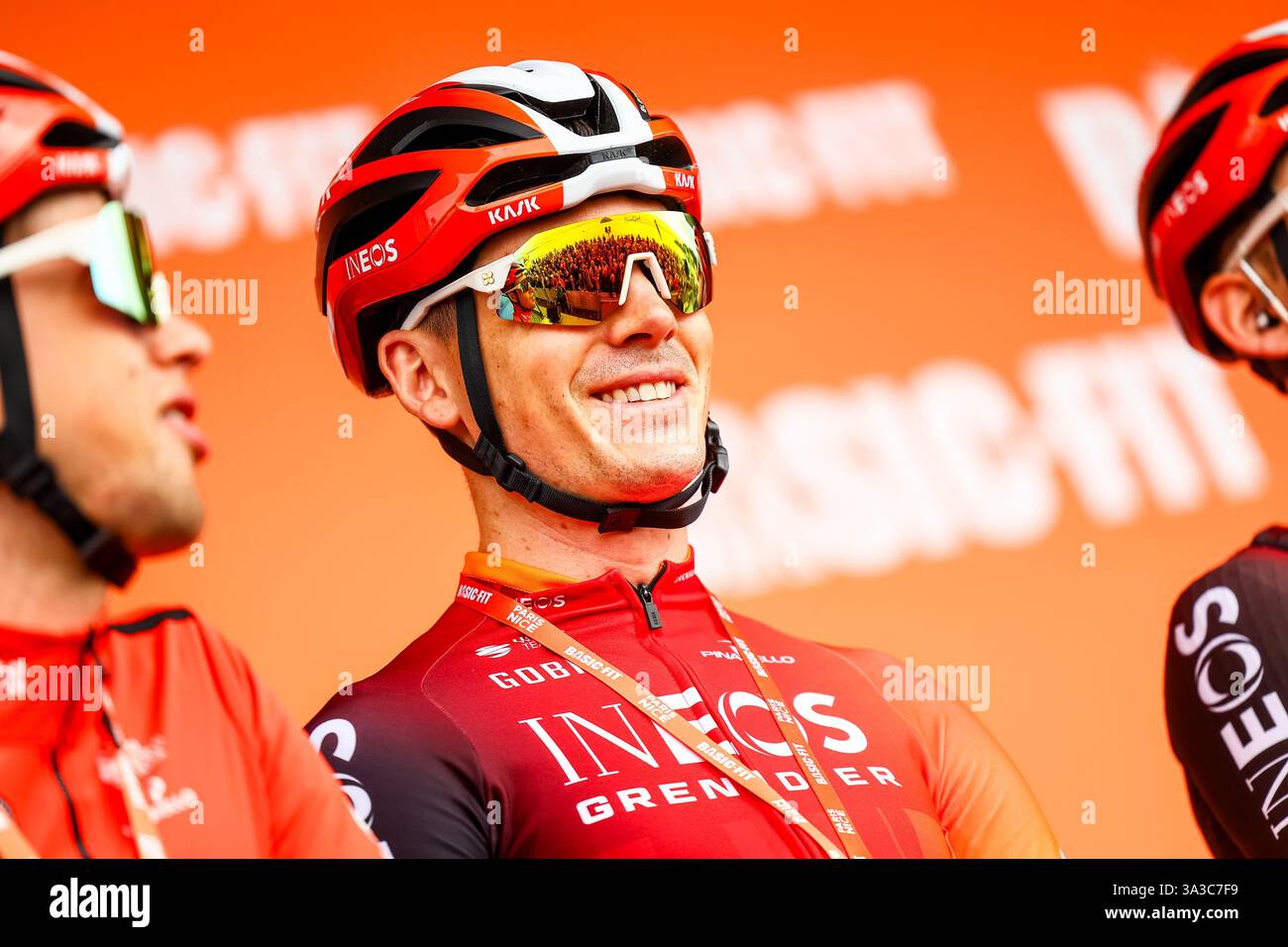 Auron, France. 15th Mar, 2025. British Ben Swift of Ineos Grenadiers ...