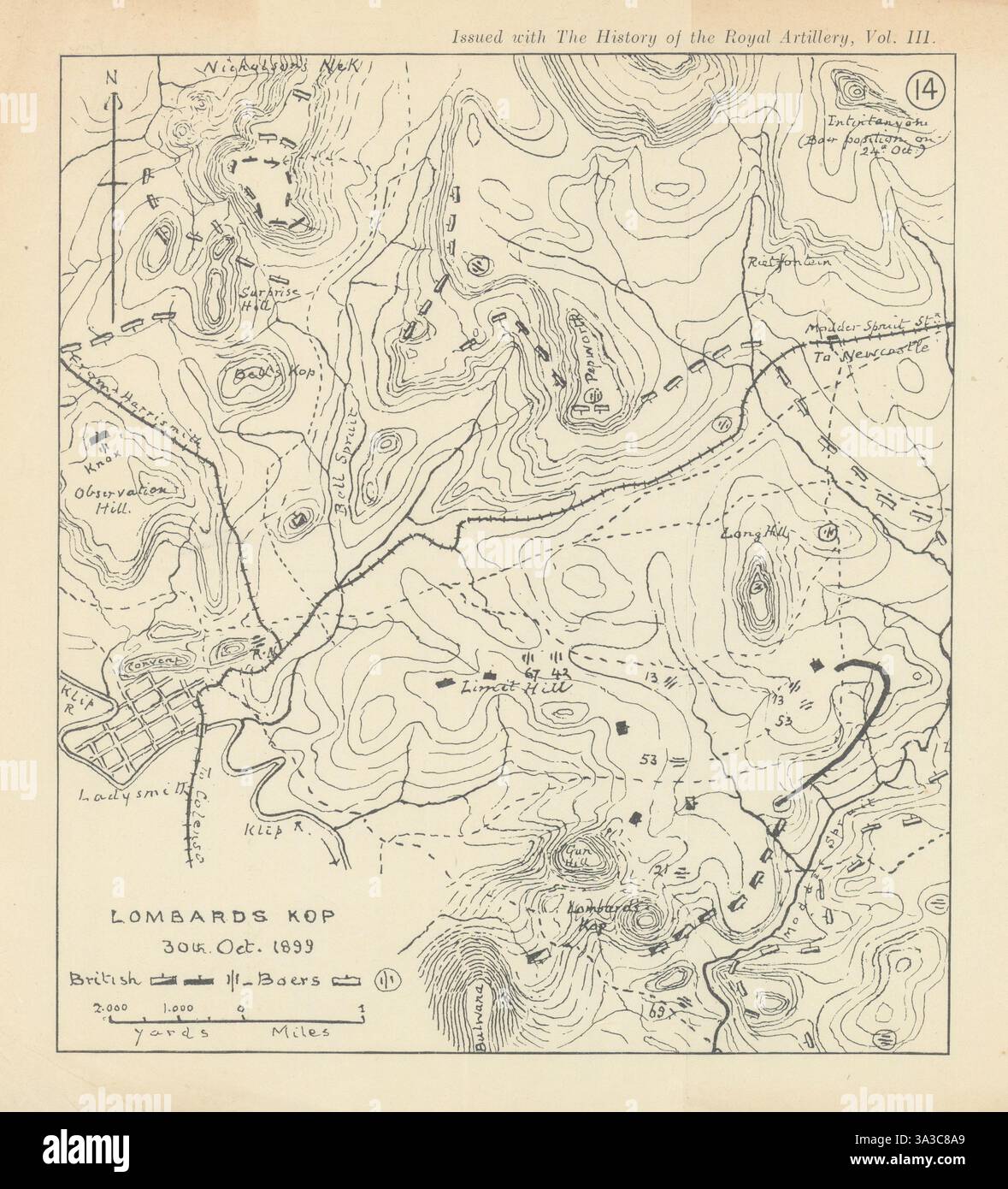 Battle of Lombard's Kop 1899 2nd Boer War South Africa. Royal Artillery ...