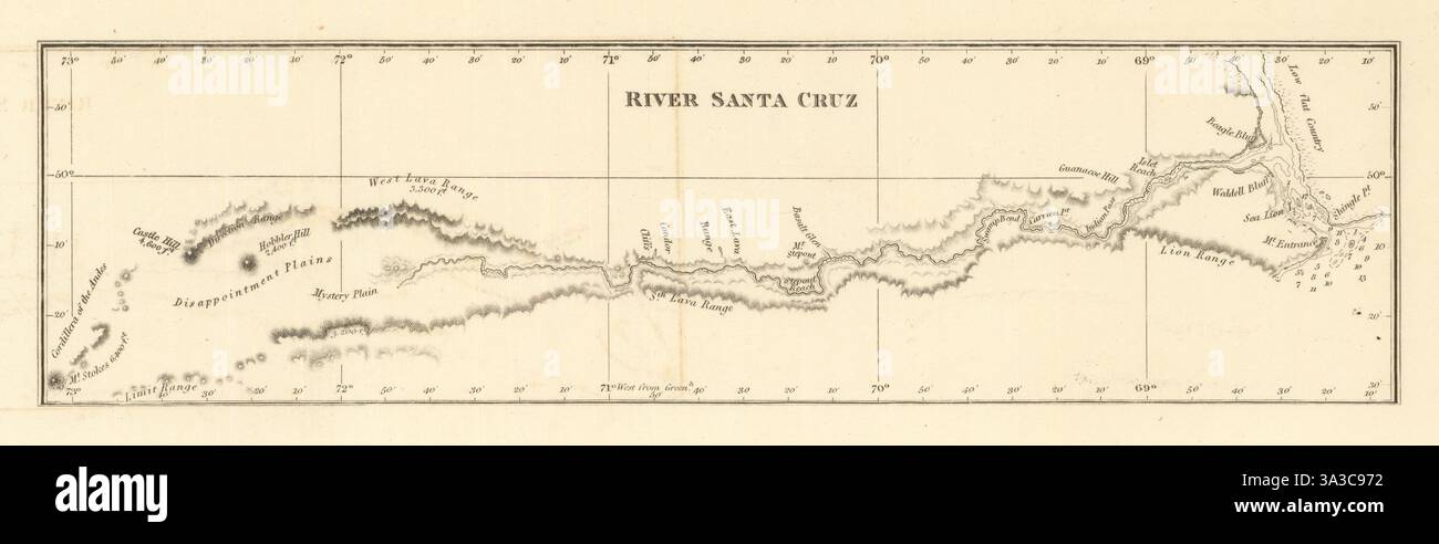 River Santa Cruz to illustrate the Beagle/FitzRoy/Darwin expedition RGS ...