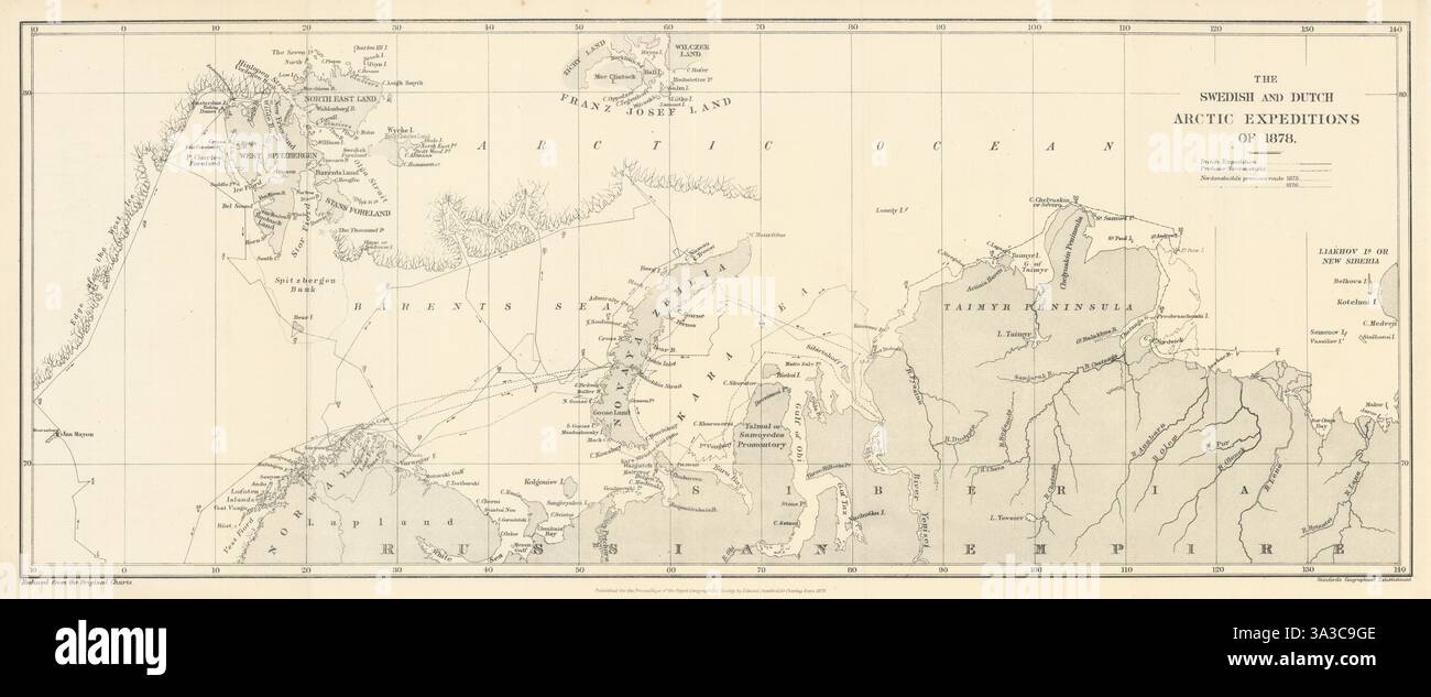 Swedish & Dutch 1878 Arctic Expeditions. Northeast Passage navigation ...