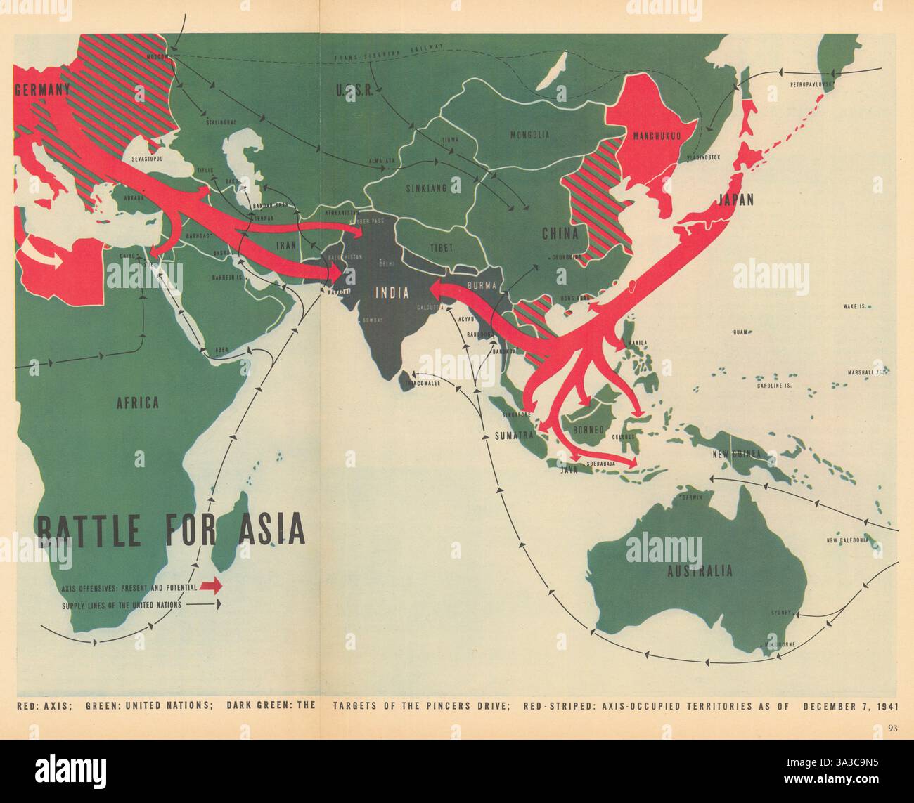 Battle for Asia. The Axis Threat to British India. WW2 Fortune magazine ...
