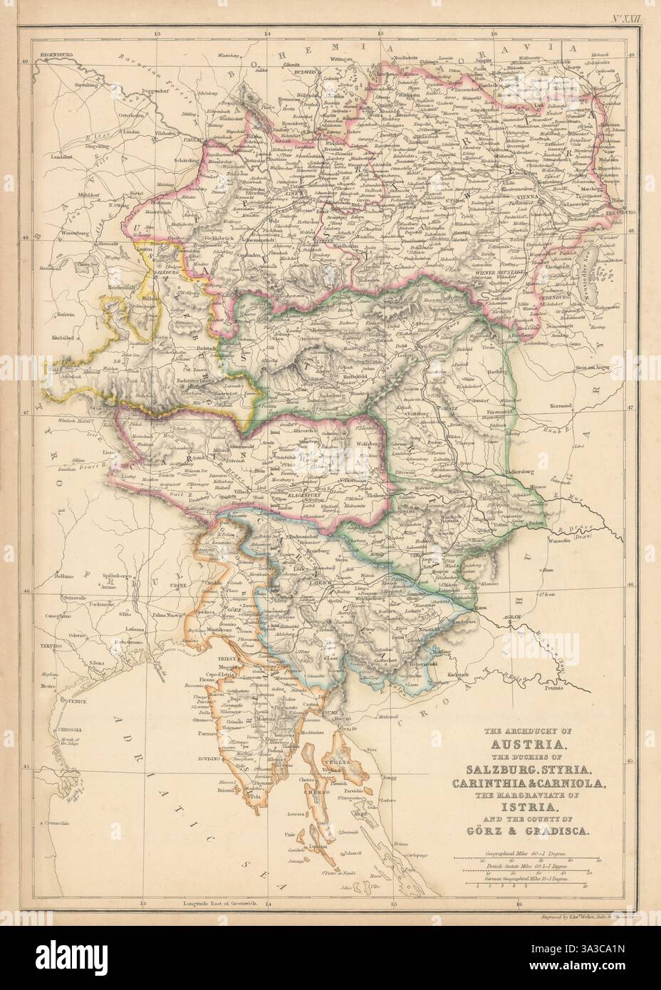 Archduchy of Austria. Salzburg, Styria… Slovenia Istria. WELLER 1860 ...